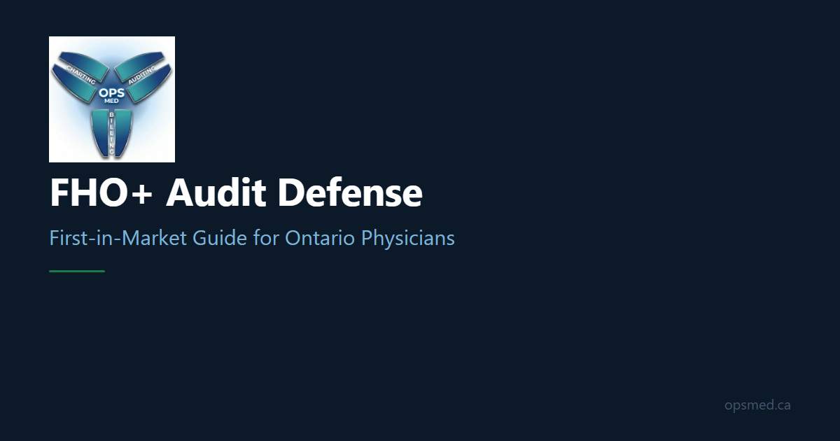 FHO+ Audit Defense Playbook for Ontario Physicians | OpsMed