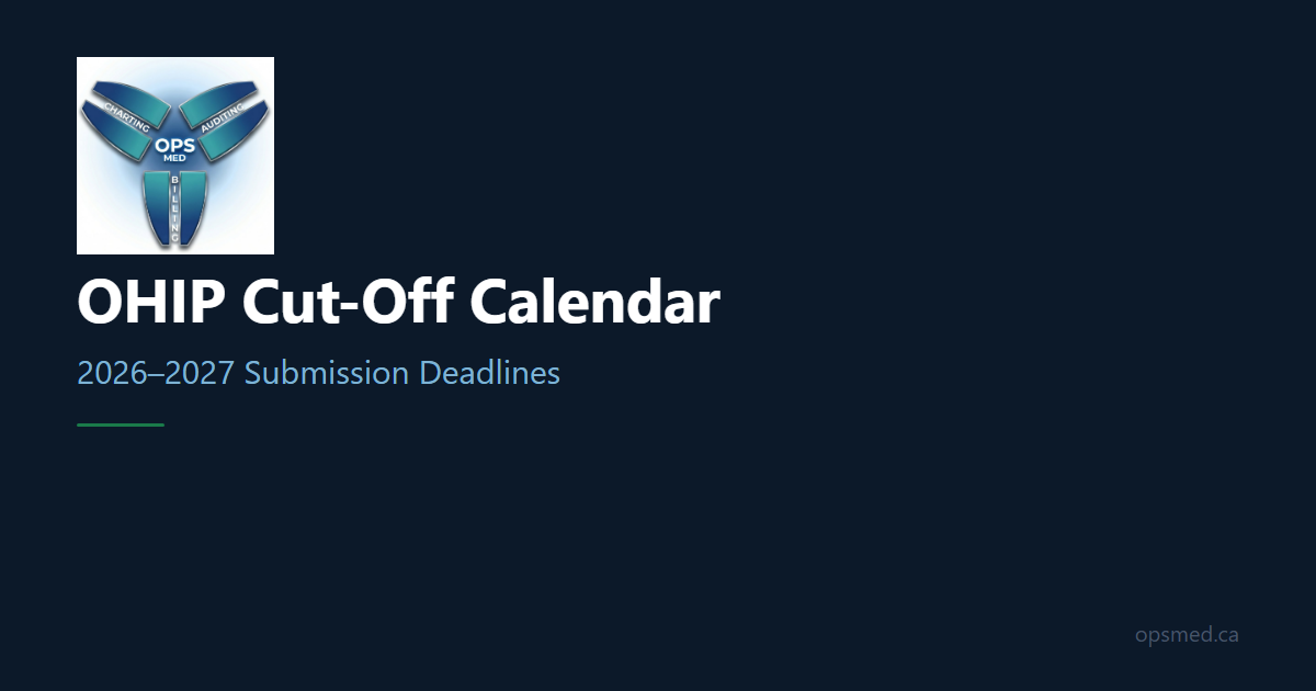 OHIP Cut-Off Dates & Payment Schedule 2026-2027 | OpsMed